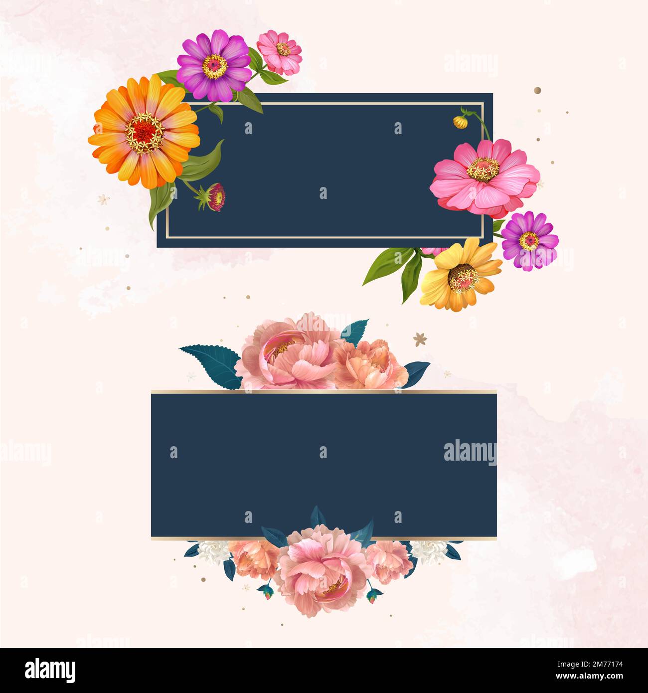 Blank floral frame design vector Stock Vector Image & Art - Alamy
