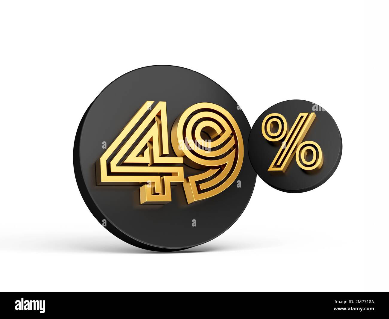 The 3d rendering of royal gold Modern Font, Digit Letter 49 Seven ...