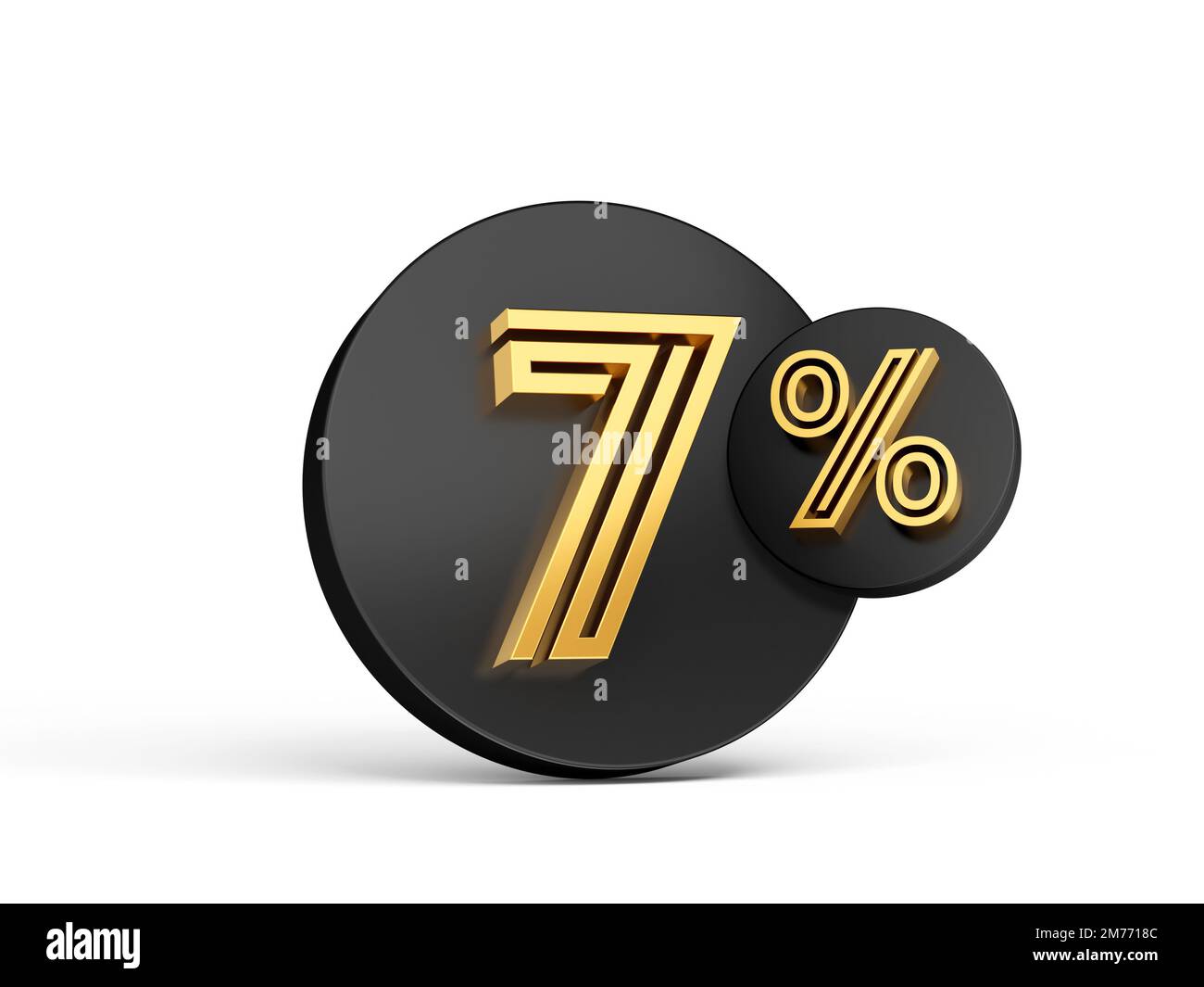 The 3d rendering of royal gold Modern Font, Digit Letter 7 Seven ...