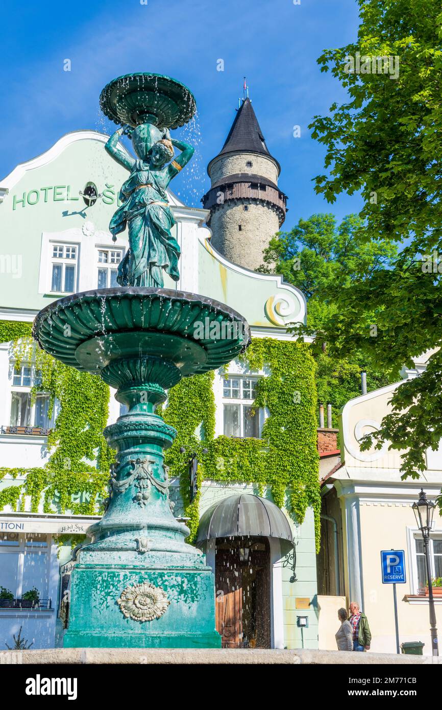 Stramberk (Stramberg): Hotel Sipka at Town Square, tower Truba of ...