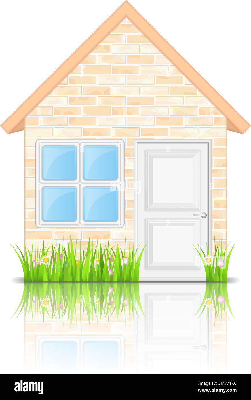Brick house icon, vector eps10 illustration Stock Vector Image & Art ...