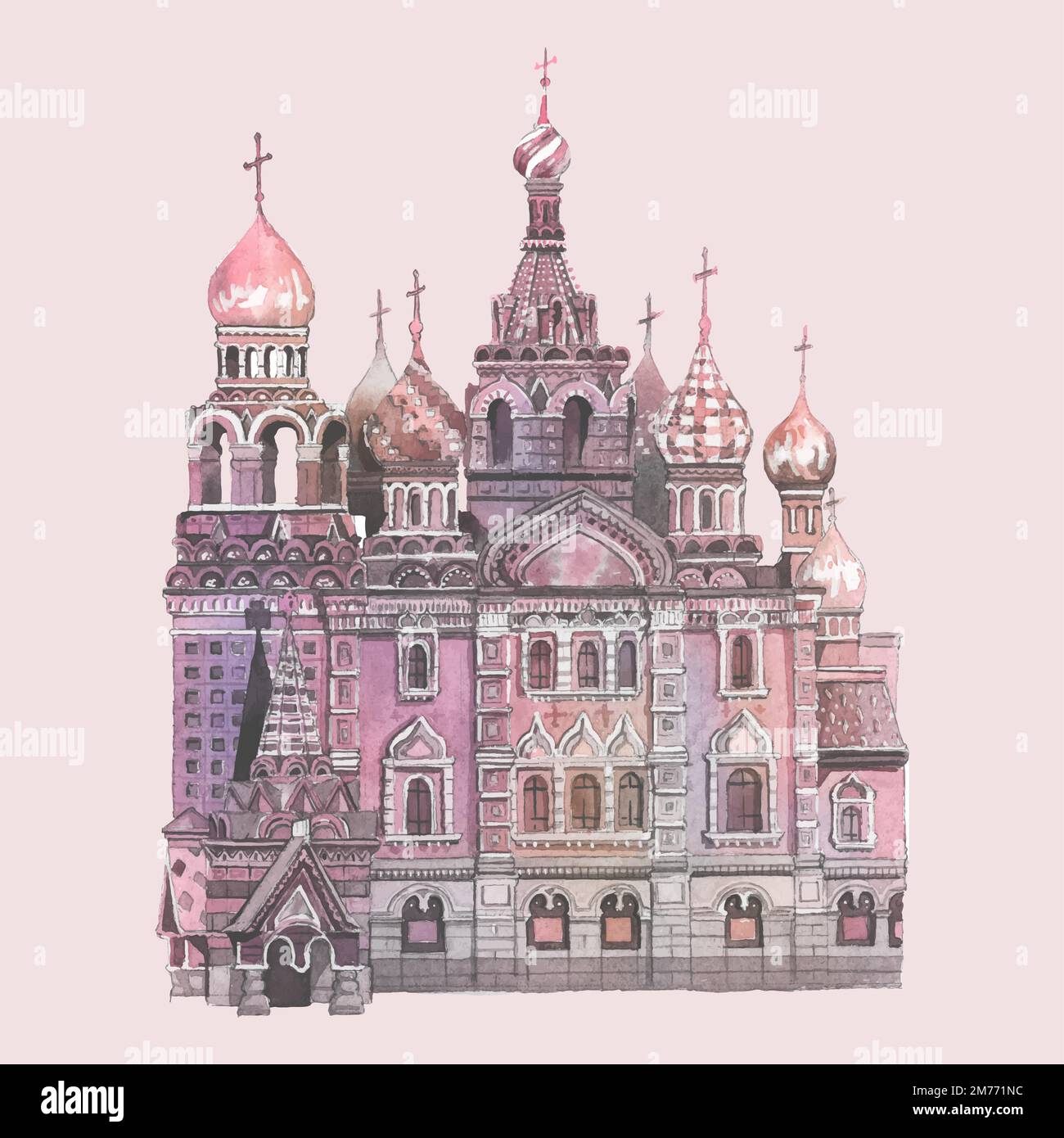 Saint Basil's Cathedral painted by watercolor Stock Vector Image & Art ...