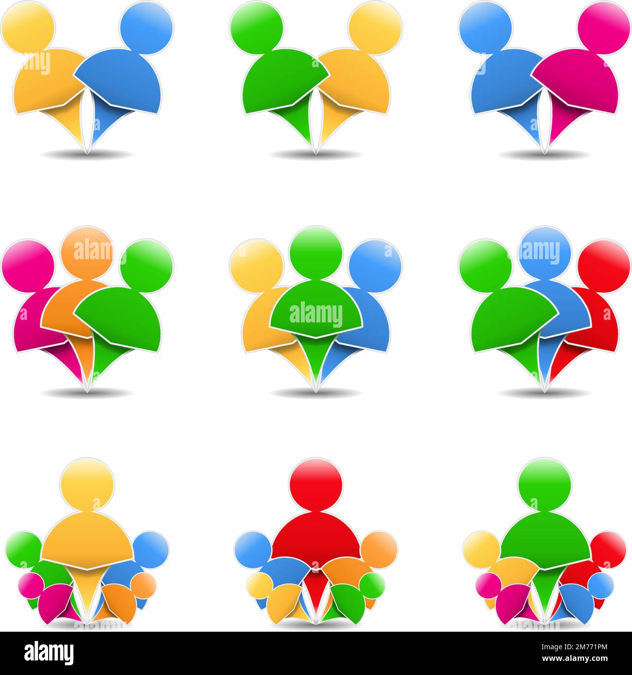 Set of icons with abstract human, design elements for your logo, vector ...