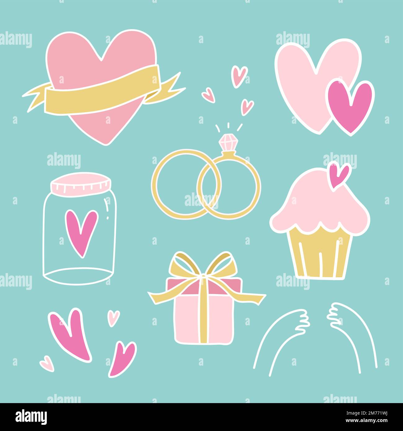 Set of love symbols vector Stock Vector Image & Art - Alamy
