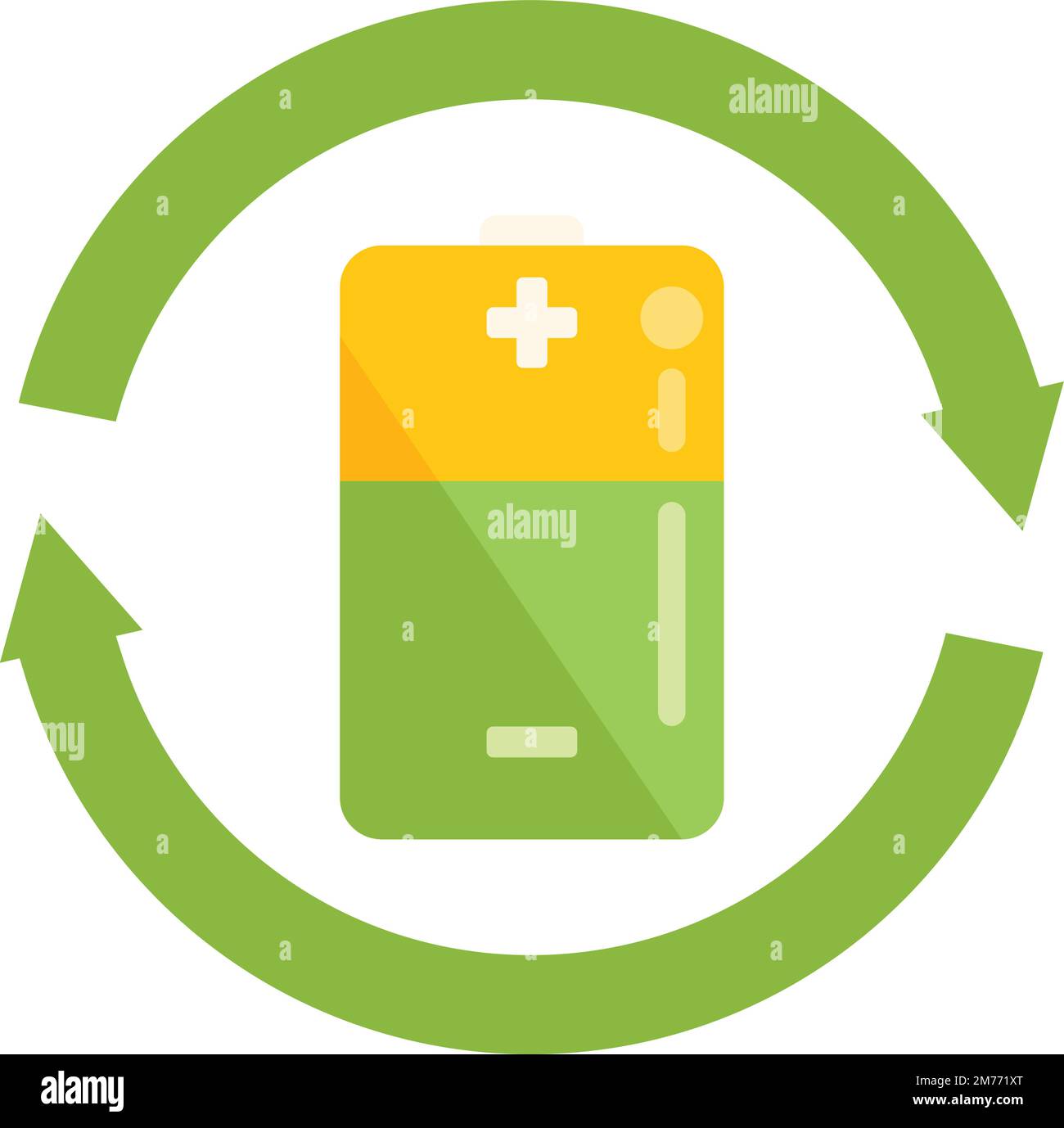 Recycle battery icon flat vector. Water solar. Ecology safe isolated ...
