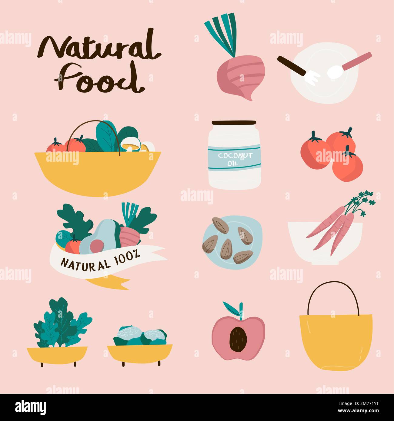 Set of natural and organic food badges vector Stock Vector Image & Art ...