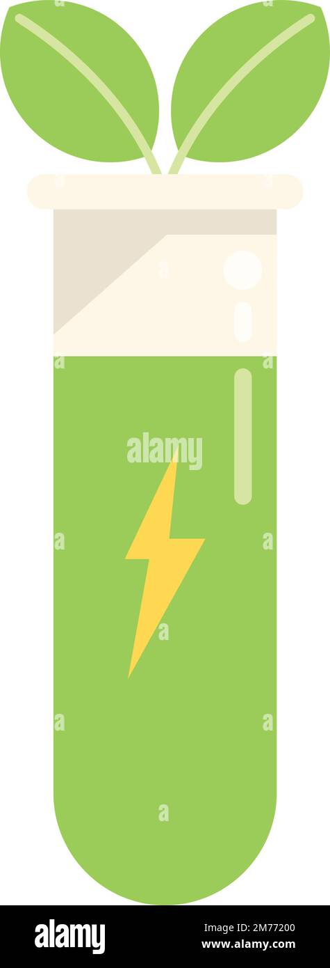 Eco test tube icon flat vector. Nature clean. Electric safe isolated ...