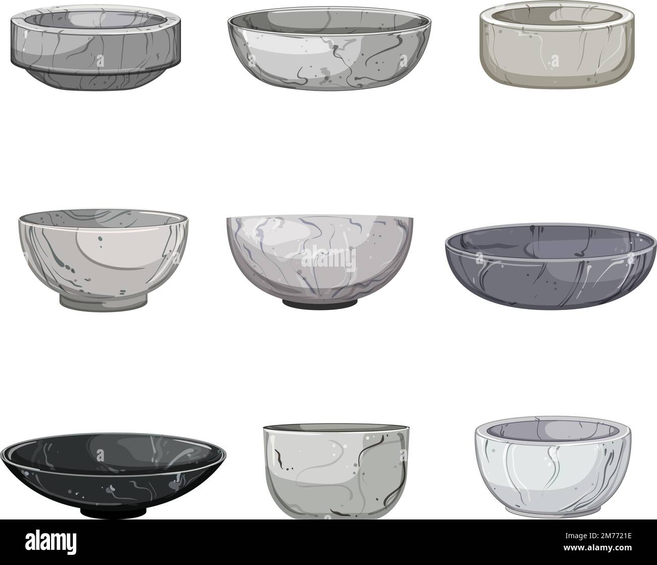 marble bowl set cartoon vector illustration Stock Vector Image & Art ...