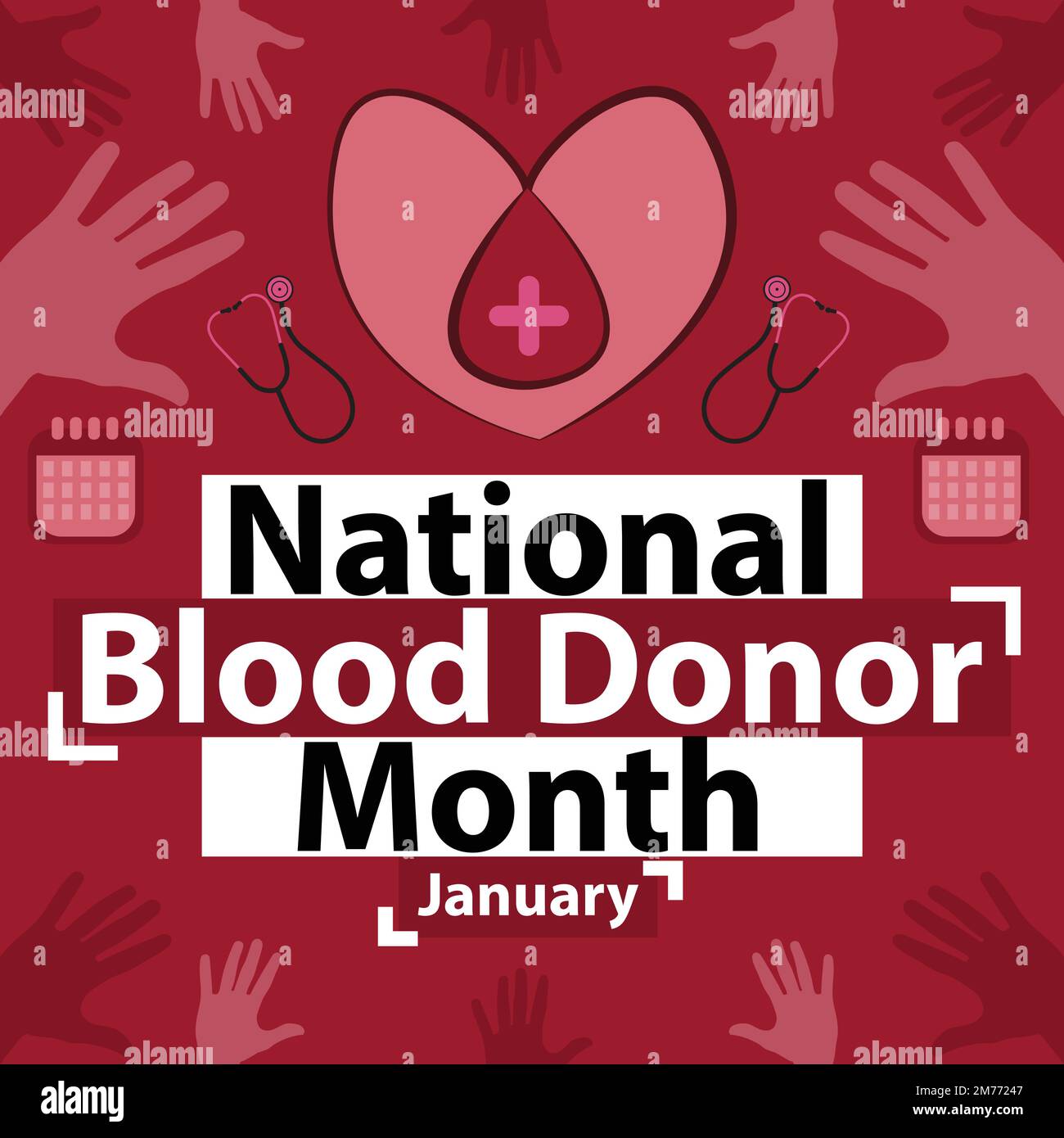 National Blood Donor Month banner vector design celebrated in January ...