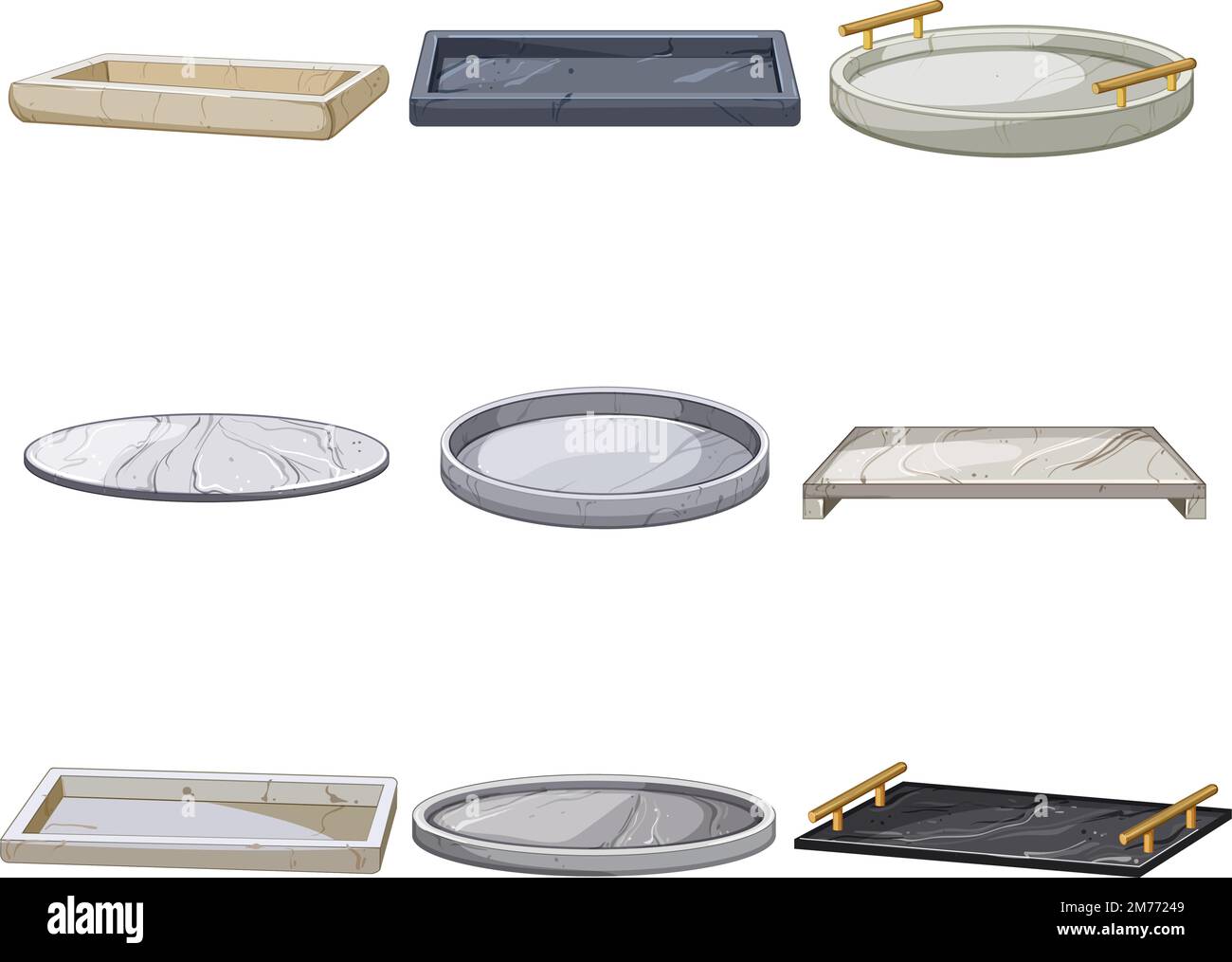 marble tray set cartoon vector illustration Stock Vector Image & Art ...