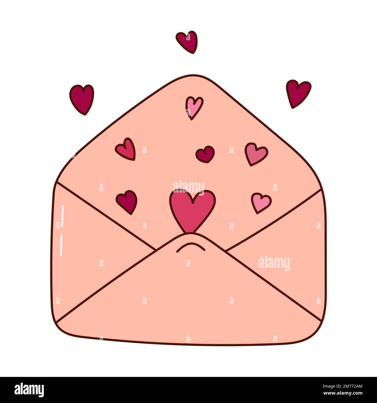 Hand drawn love letter for Valentine day. Design elements for posters ...