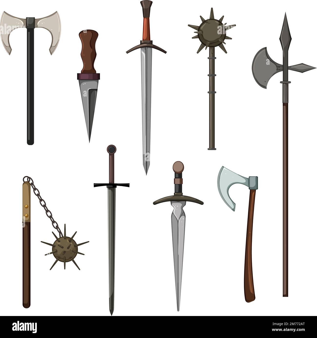 medieval weapon set cartoon vector illustration Stock Vector Image ... medieval weapon set cartoon vector illustration Stock Vector Image ...