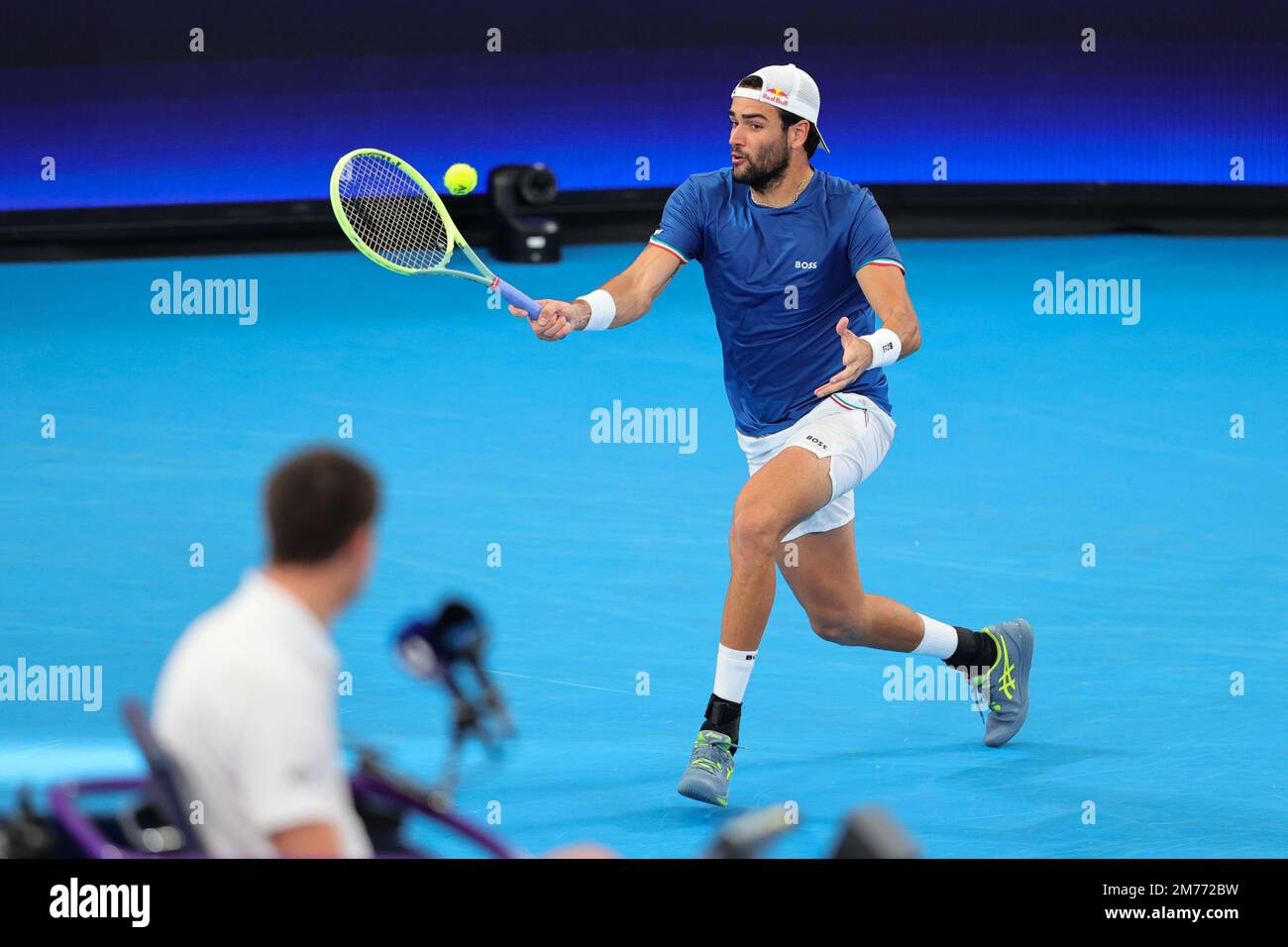 Sydney, Australia. 08th Jan, 2023. Matteo Berrettini of Italy plays a shot during the Final ...