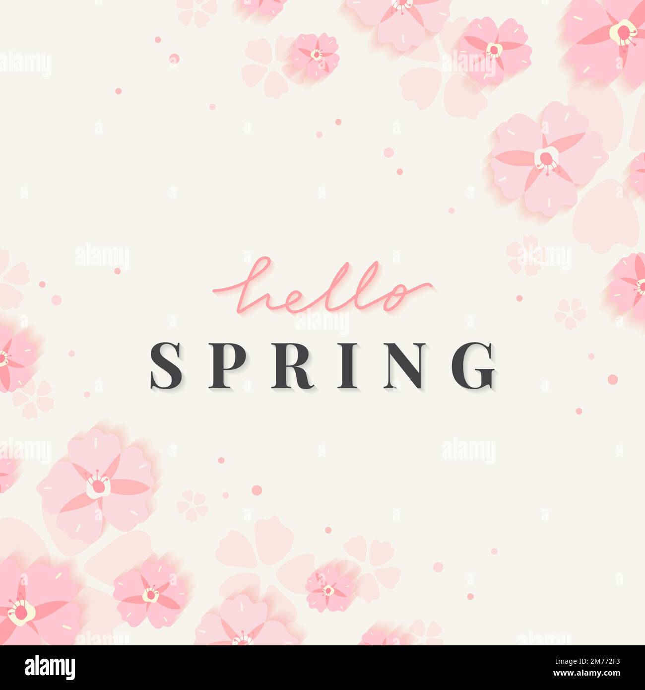 Spring floral frame design vector Stock Vector Image & Art - Alamy