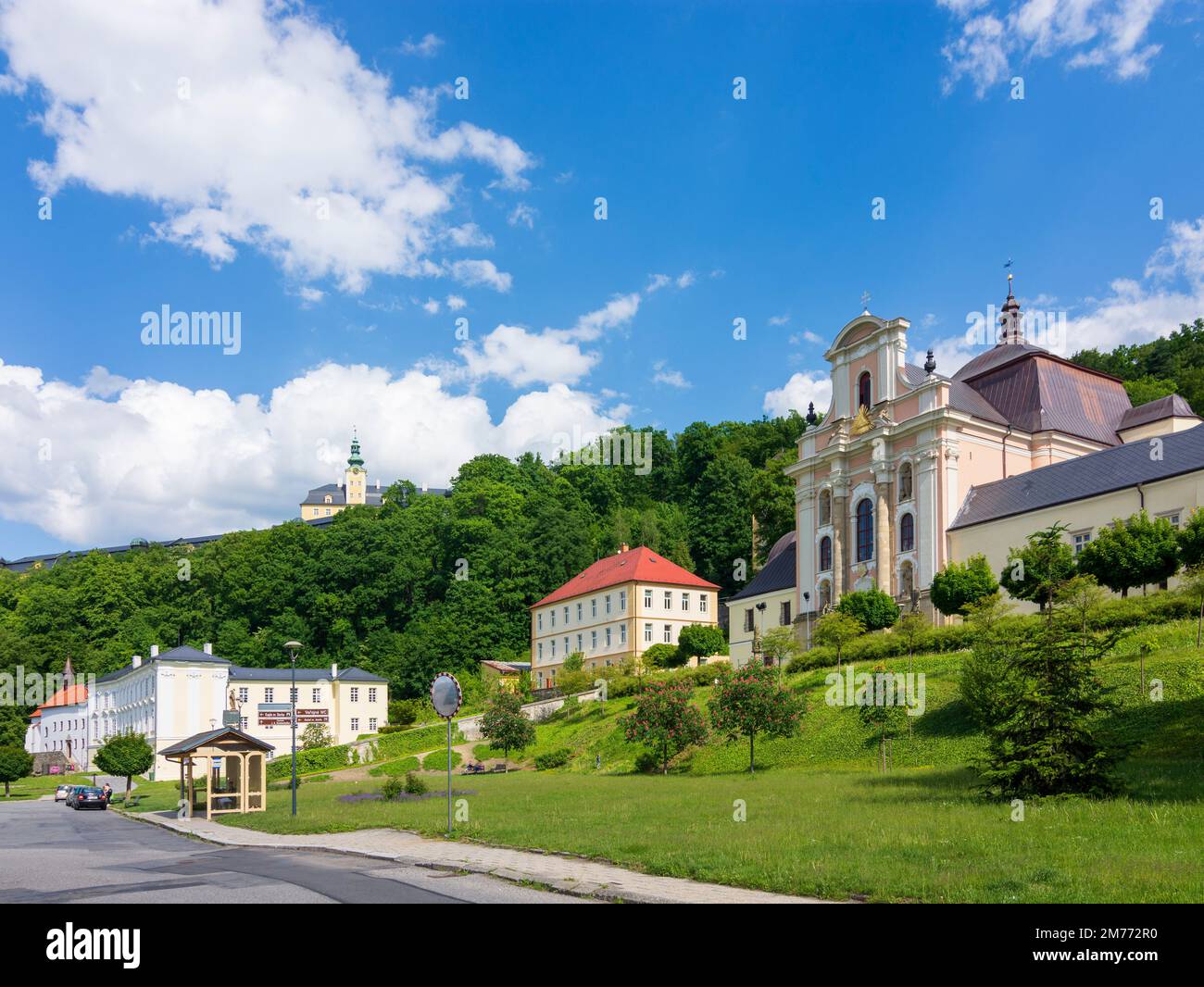 Fulnek: Komenskeho Square, Knurr's Palace, Marian Column, Church of the ...