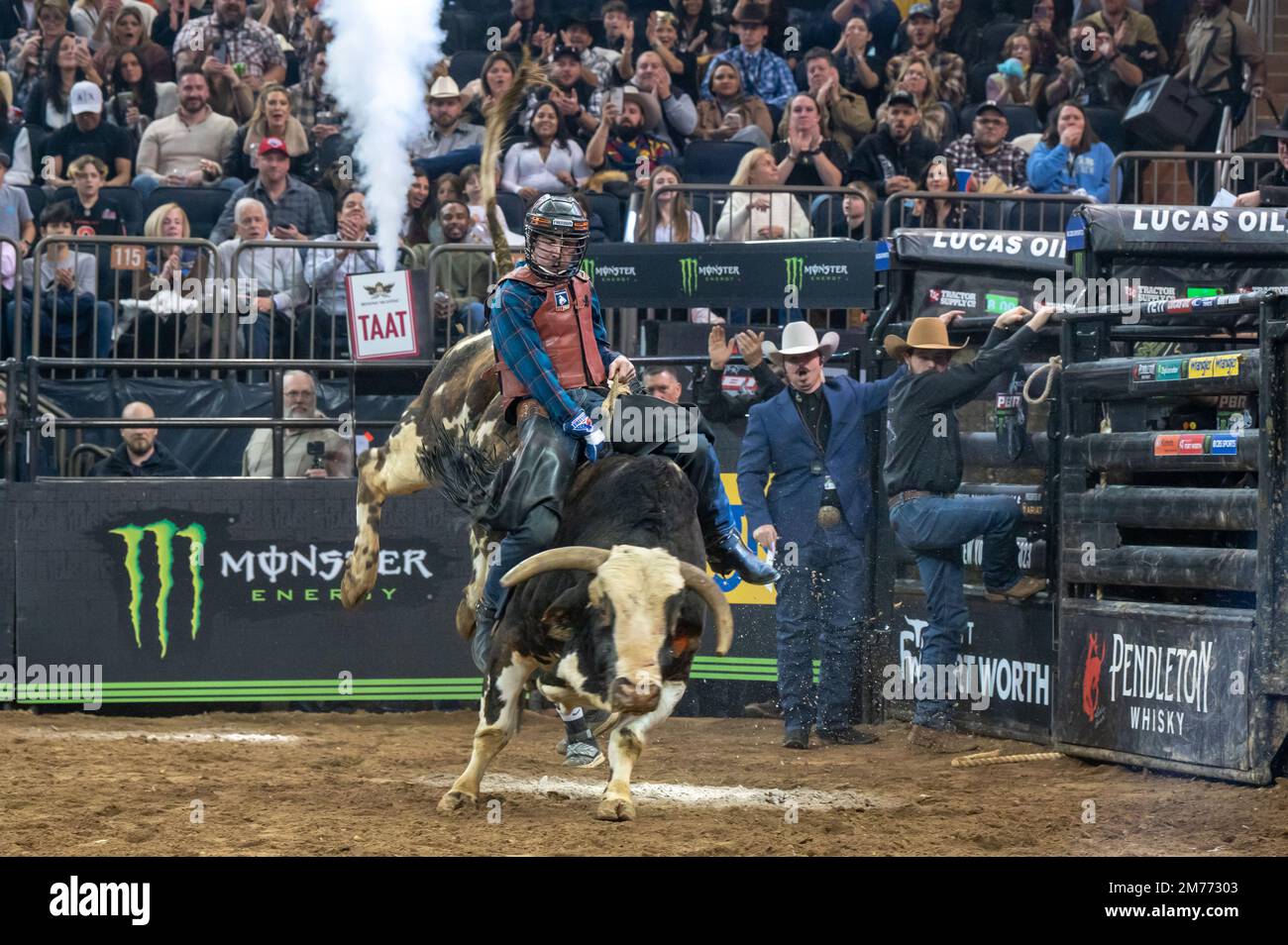 NEW YORK, NEW YORK - JANUARY 07: Tate Pollmeier rides Harold's Genuine ...