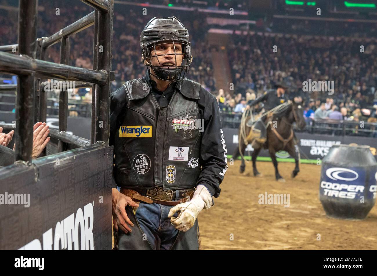 NEW YORK, NEW YORK - JANUARY 07: Dener Barbosa rides Otis during second ...