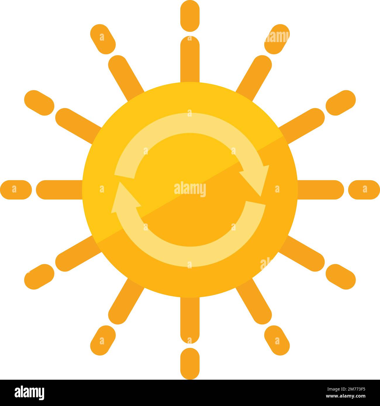 Recycle solar energy icon flat vector. Clean power. Eco safe isolated ...