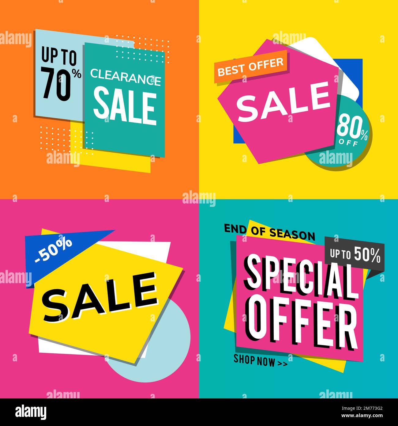 Shop sale promotion advertisements vector set Stock Vector Image & Art ...