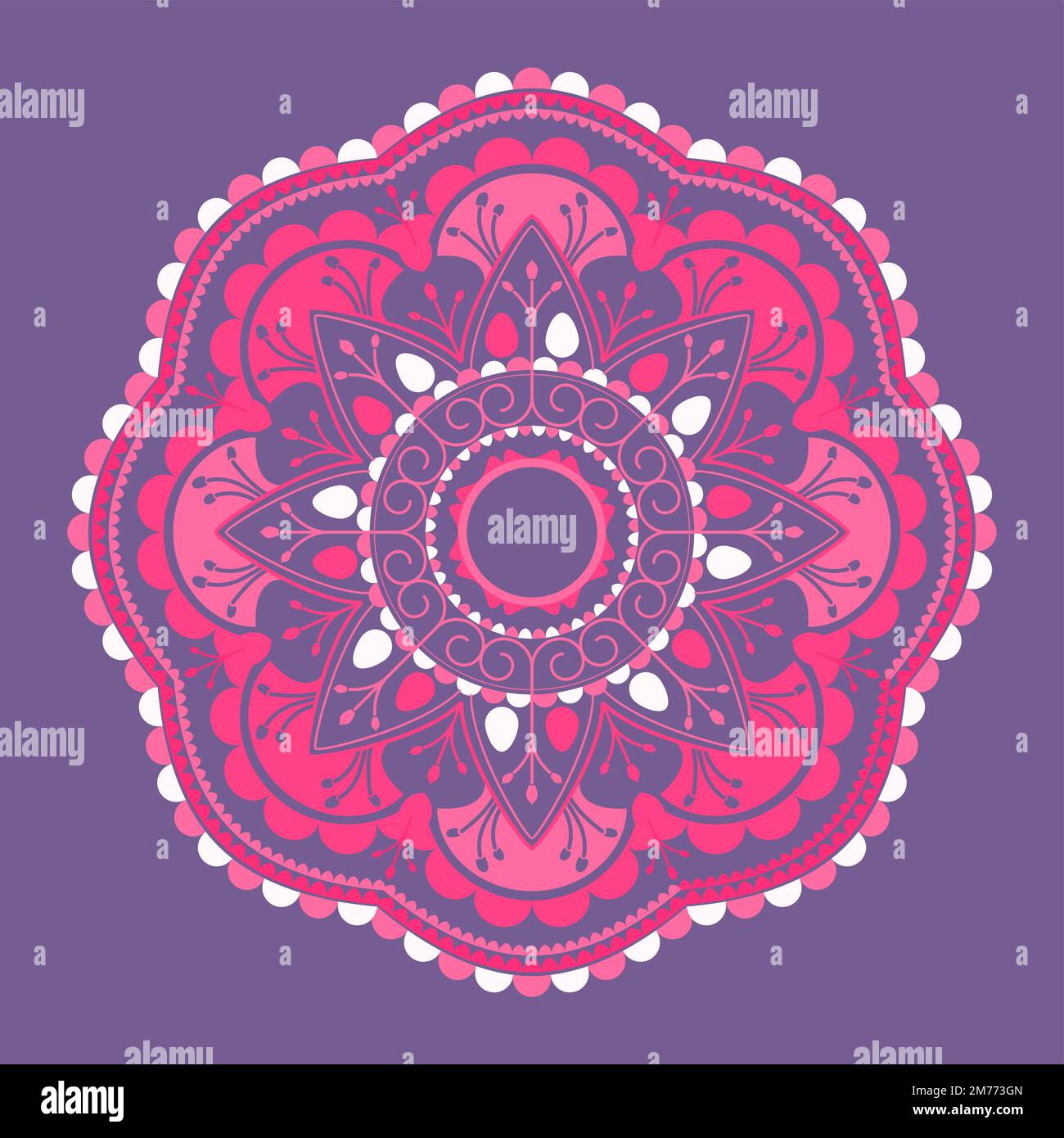 Pink mandala pattern on purple background Stock Vector Image & Art - Alamy