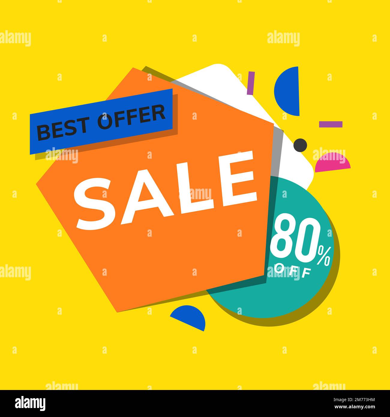 Best offer sale 80% off shop promotion advertisement vector Stock ...