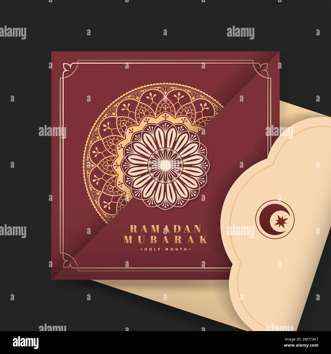 Red and gold Eid Mubarak postcard vector Stock Vector Image & Art - Alamy