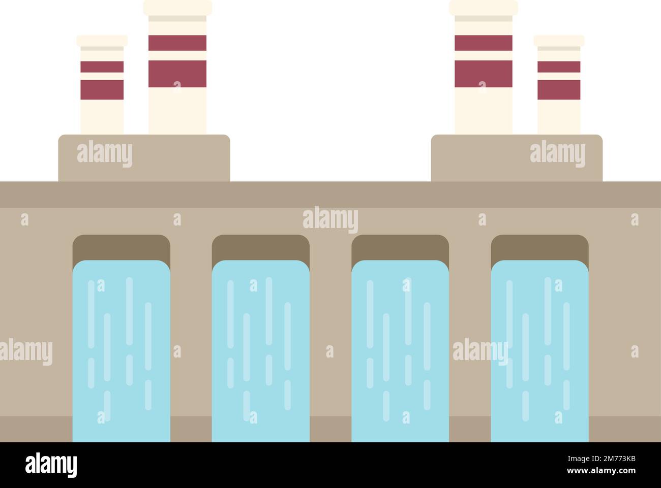 Hydro power icon flat vector. Water plant. Energy station isolated ...