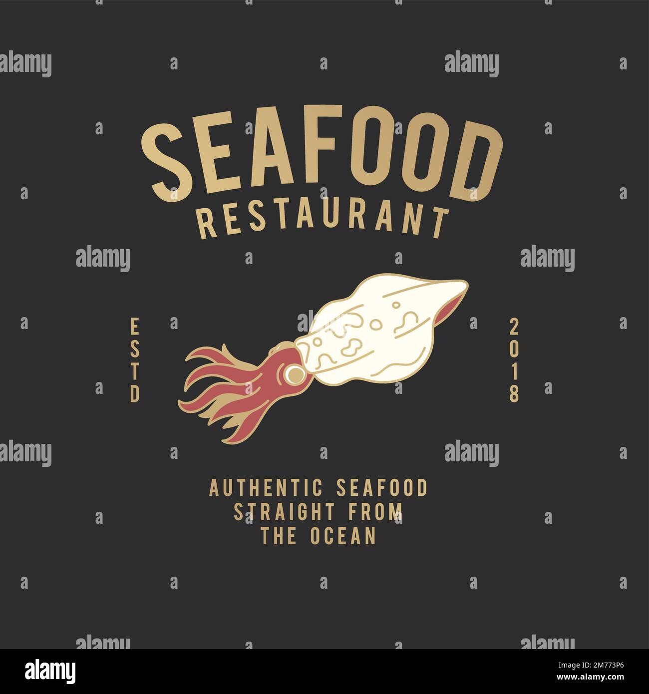 Authentic seafood restaurant logo vector Stock Vector Image & Art - Alamy