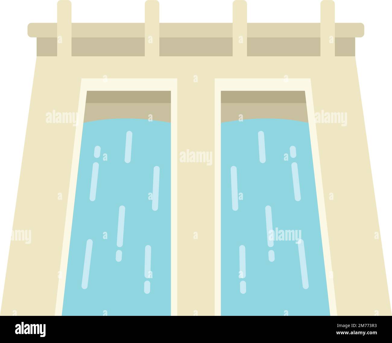 Hydro plant icon flat vector. Electric turbine. Station dam isolated ...