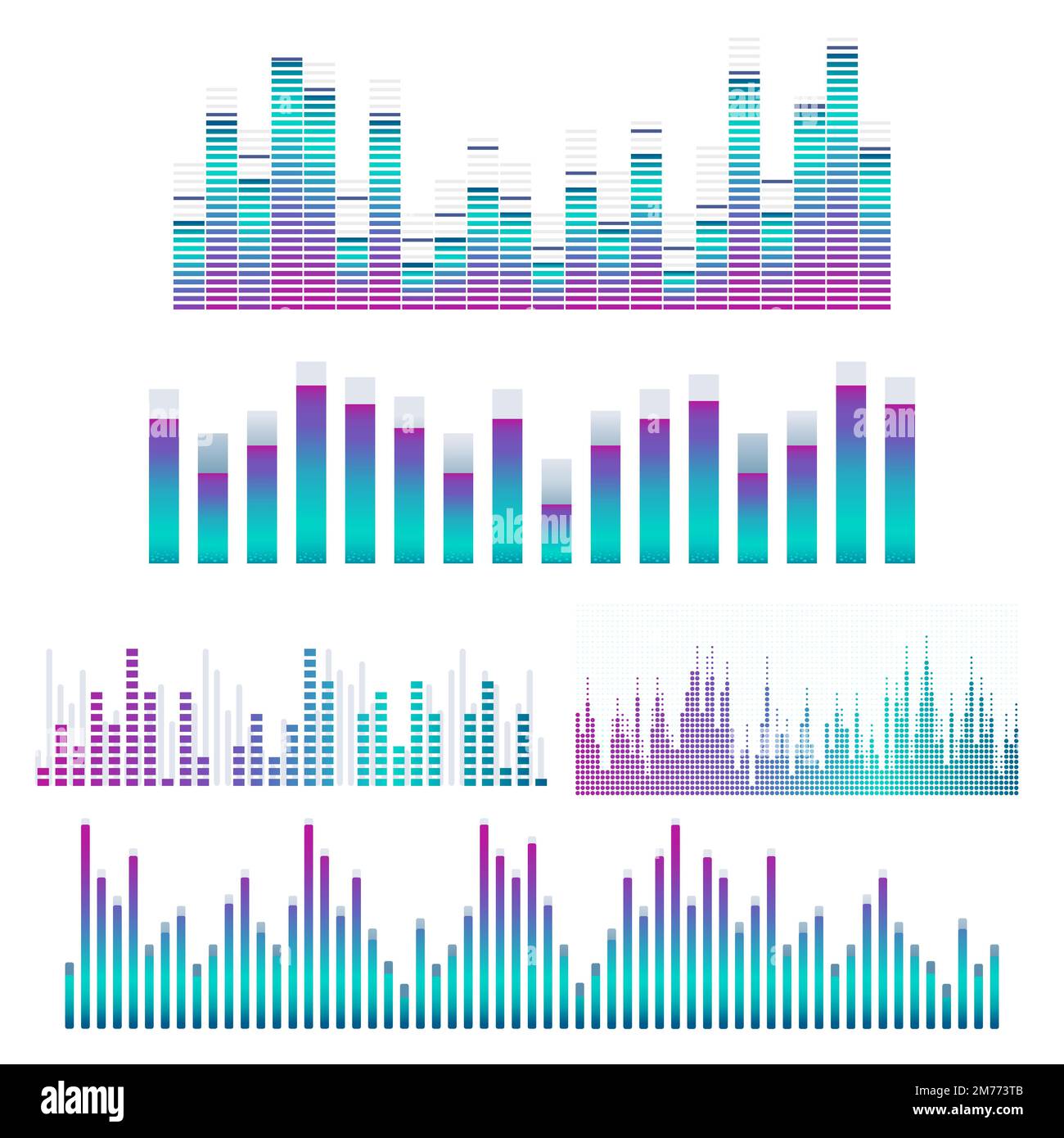 Sound wave equalizer vector design set Stock Vector Image & Art - Alamy