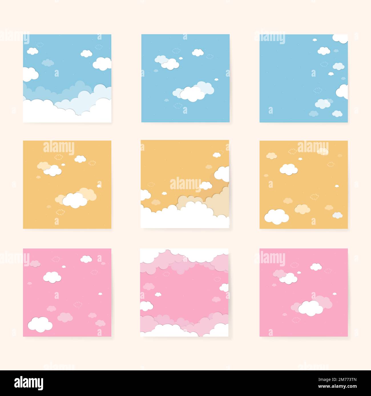 Colorful cloudy sky wallpapers vector set Stock Vector Image & Art - Alamy