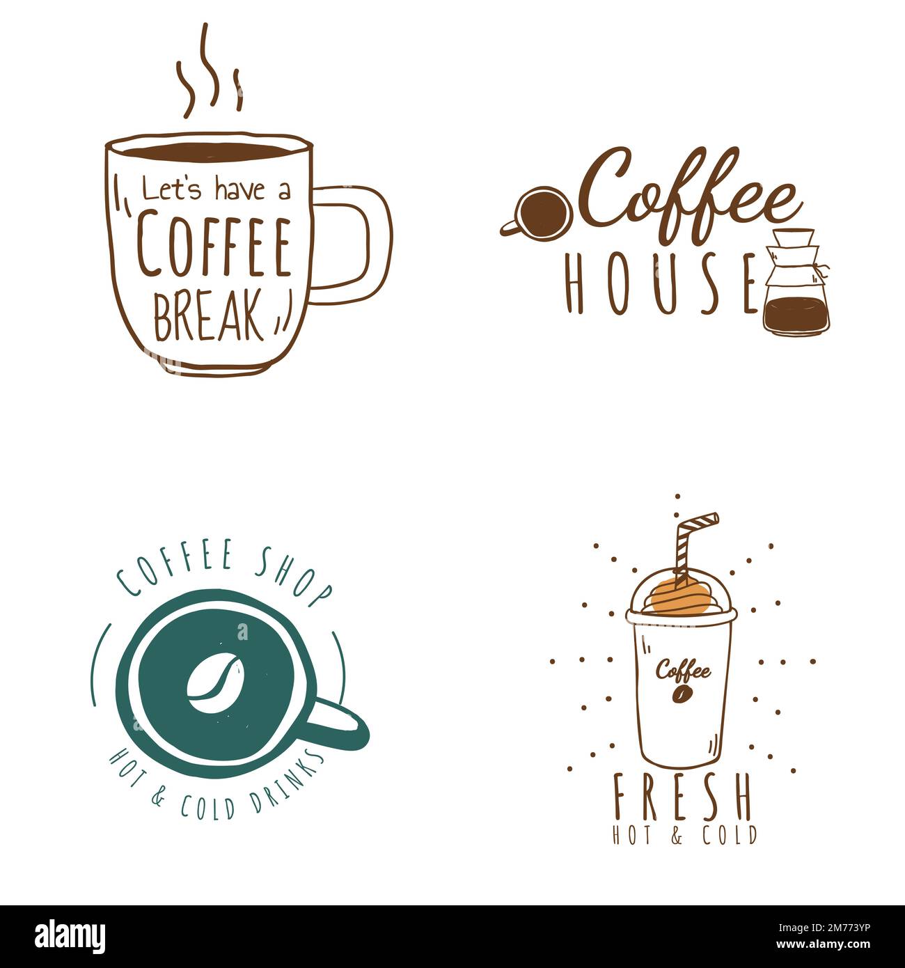 Set of coffee shop logos vector Stock Vector Image & Art - Alamy