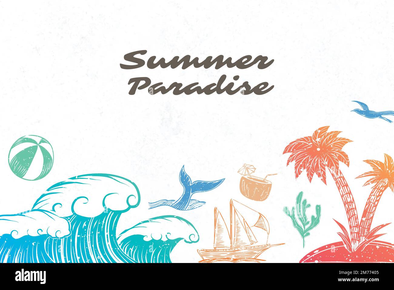 Summer themed border background vector Stock Vector Image & Art - Alamy