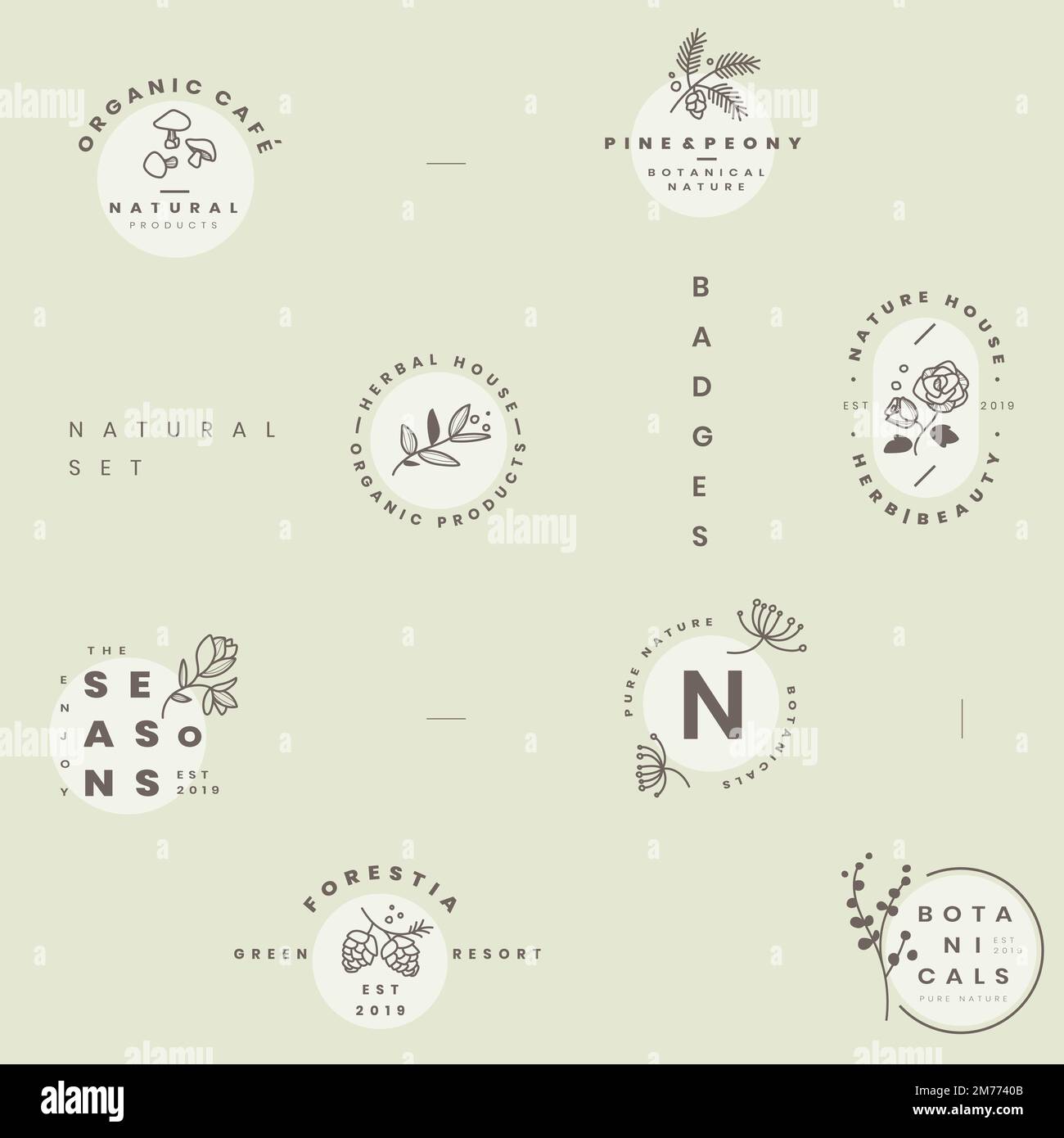 Set of botanical logo design vectors Stock Vector Image & Art - Alamy