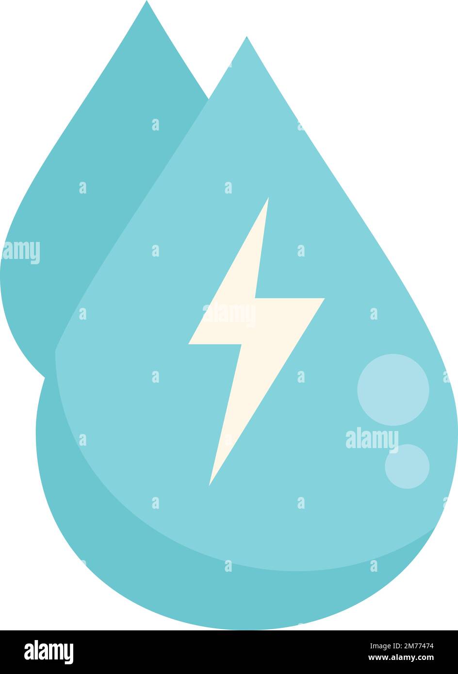 Water drop energy icon flat vector. Hydro power. Station plant isolated ...