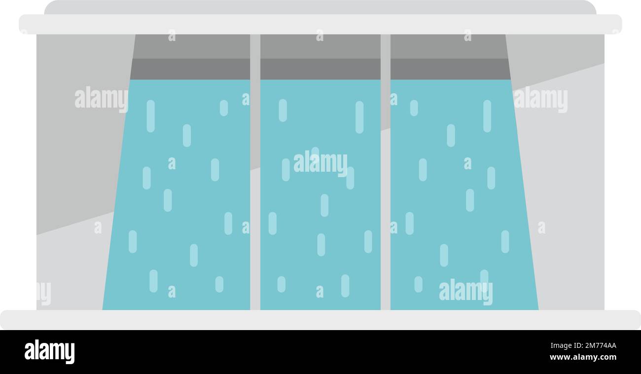 Hydro station icon flat vector. Power energy. Water turbine isolated ...