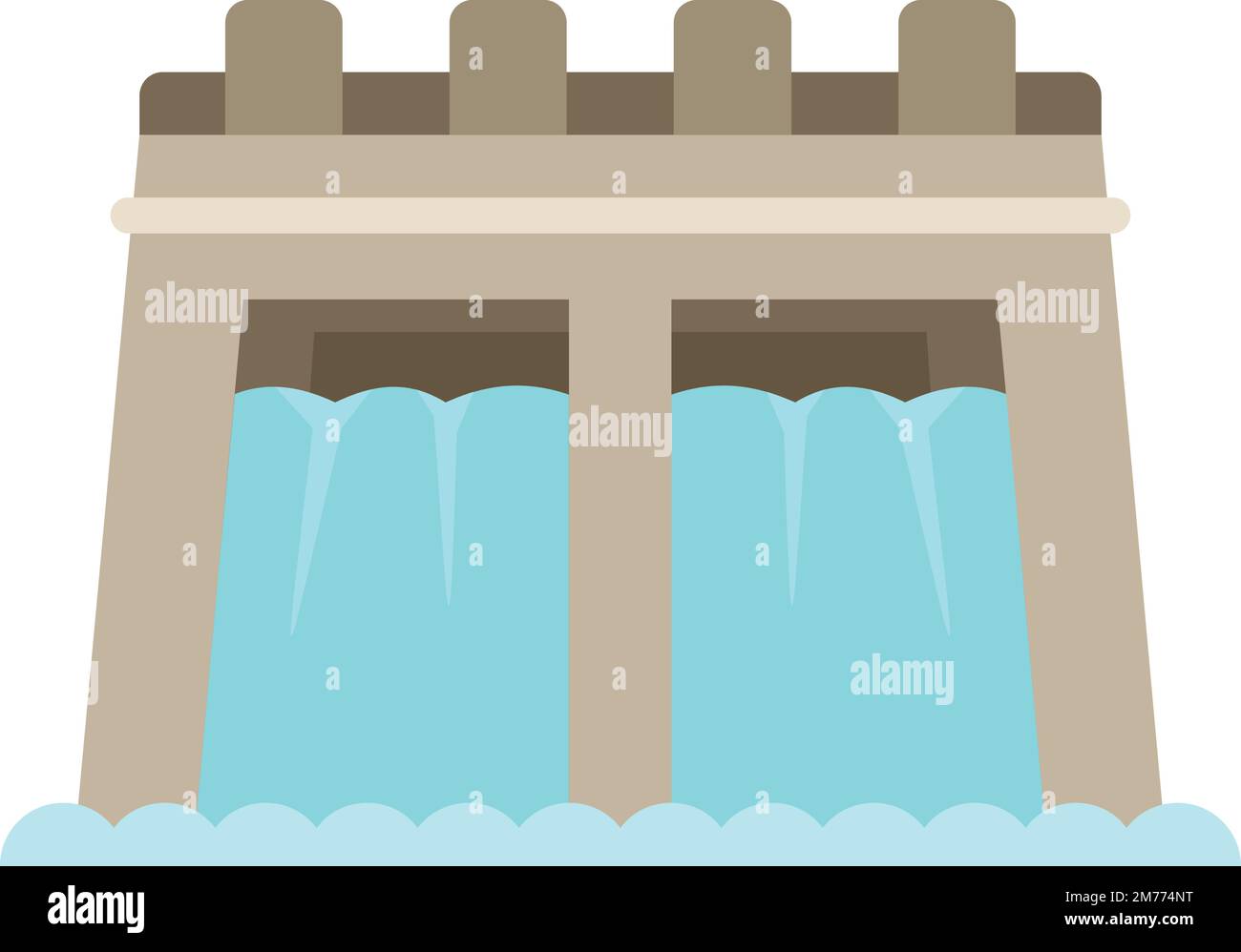Nature source icon flat vector. Hydro plant. Electric turbine isolated ...