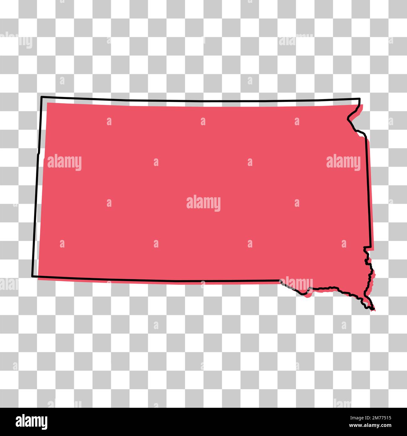 South Dakota map shape, united states of america. Flat concept icon ...