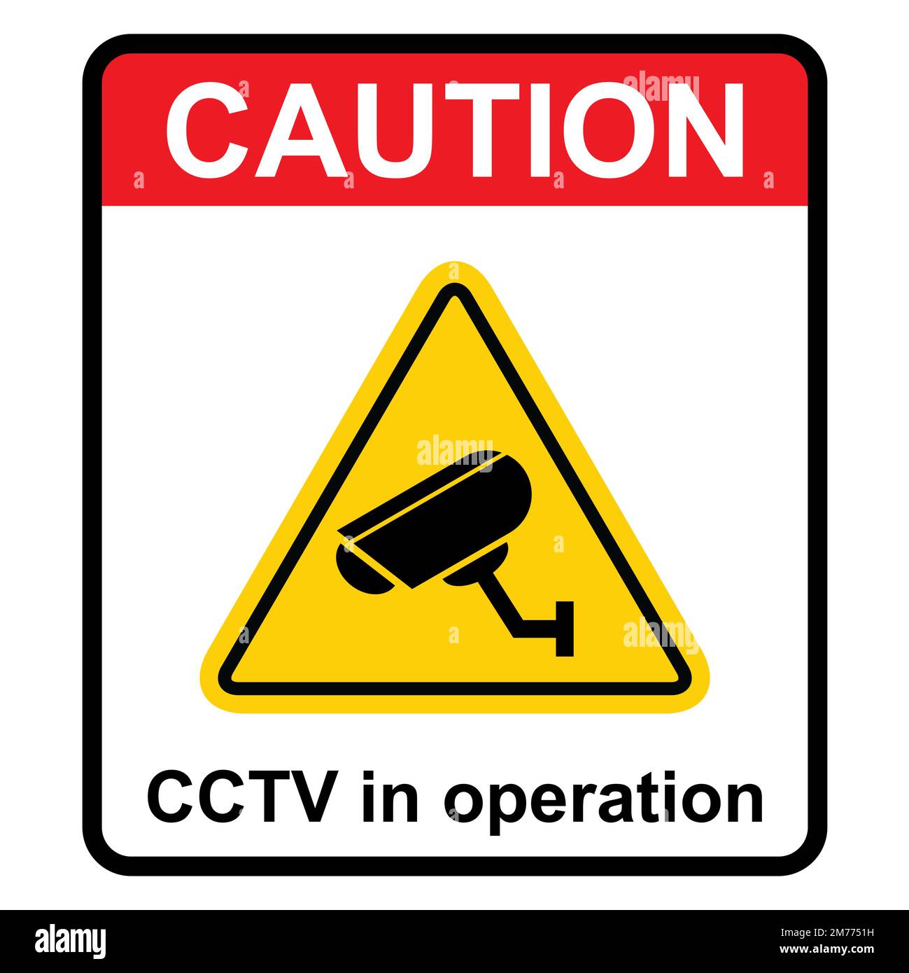Closed circuit television camera icon, CCTV video protection alert ...