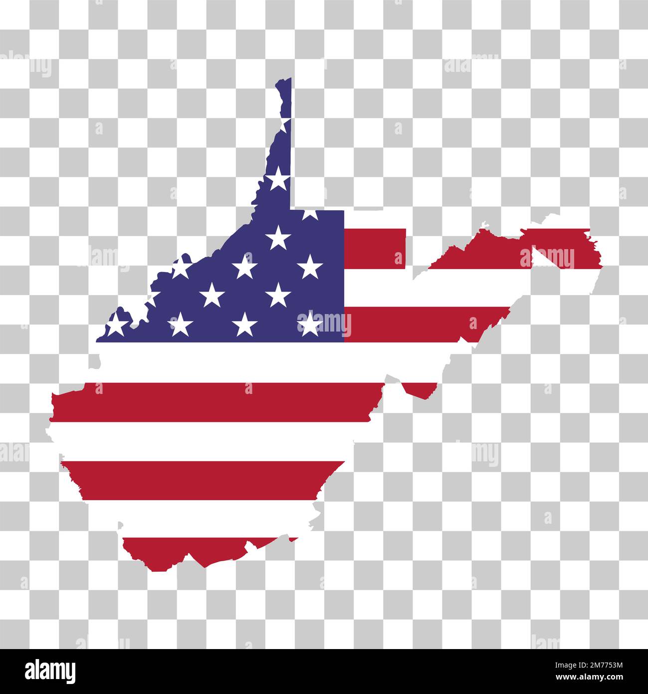 West Virginia map shape, united states of america. Flat concept icon ...