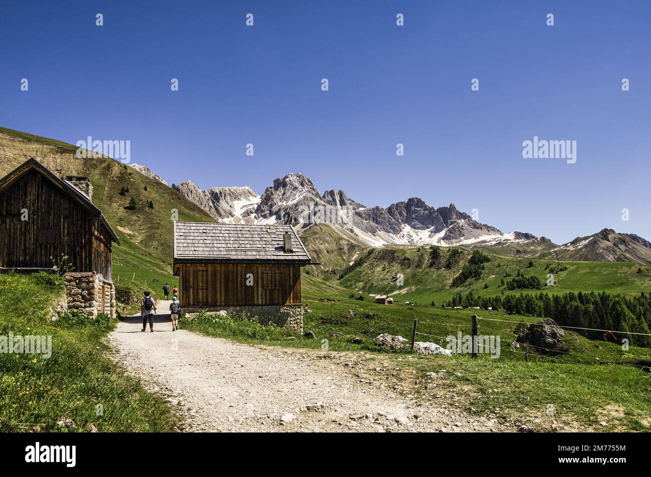 mountain landscape on the trail to Fuciade refuge, Passo San Pellegrino ...
