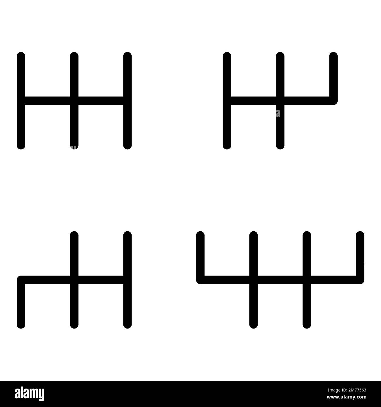 Set of Handle car manual shift lever icon, vehicle gear technology vector illustration equipment ...