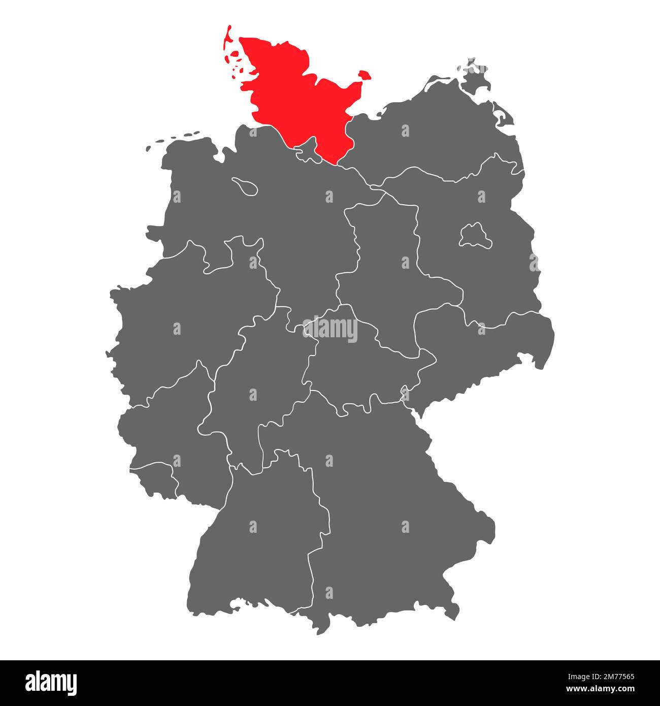 Germany map icon of Schleswig-Holstein, geography blank concept ...