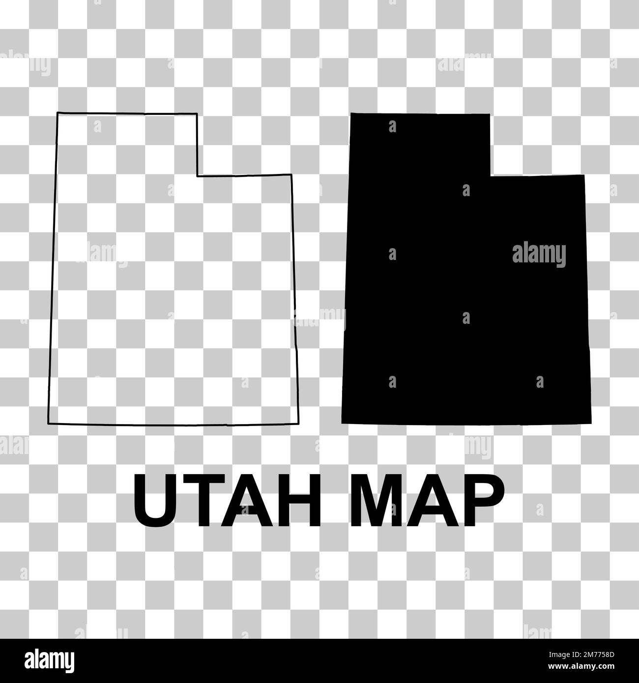 Set of Utah map shape, united states of america. Flat concept icon ...