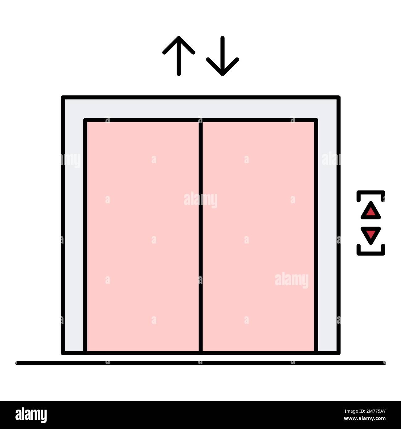 Lift elevator icon, graphic design entrance sign, building doorway ...