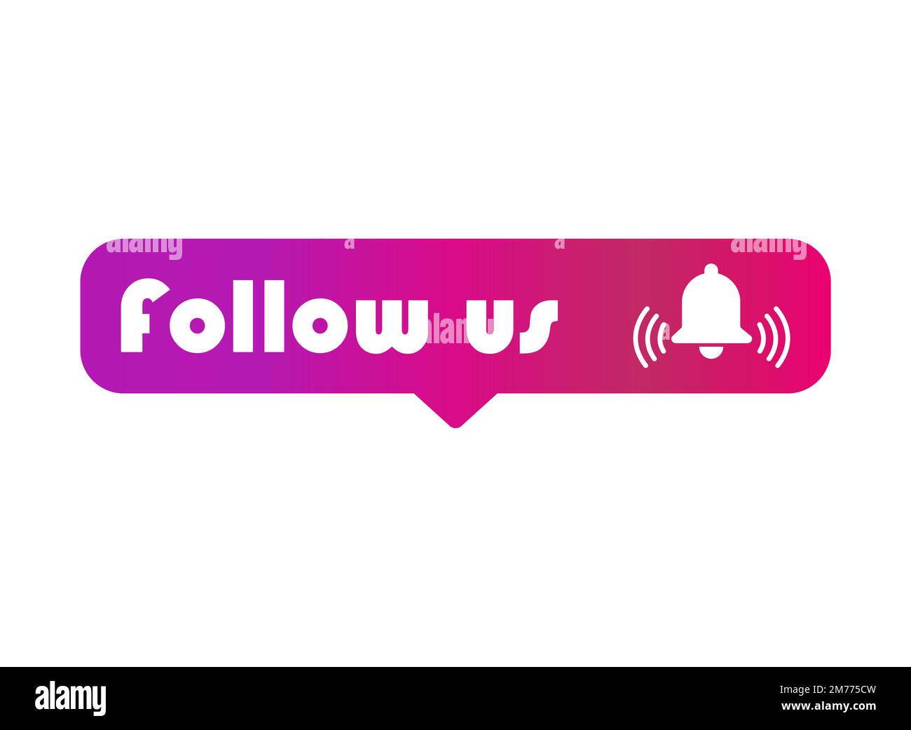 Follow us graphic concept symbol, speech button web label, vector ...