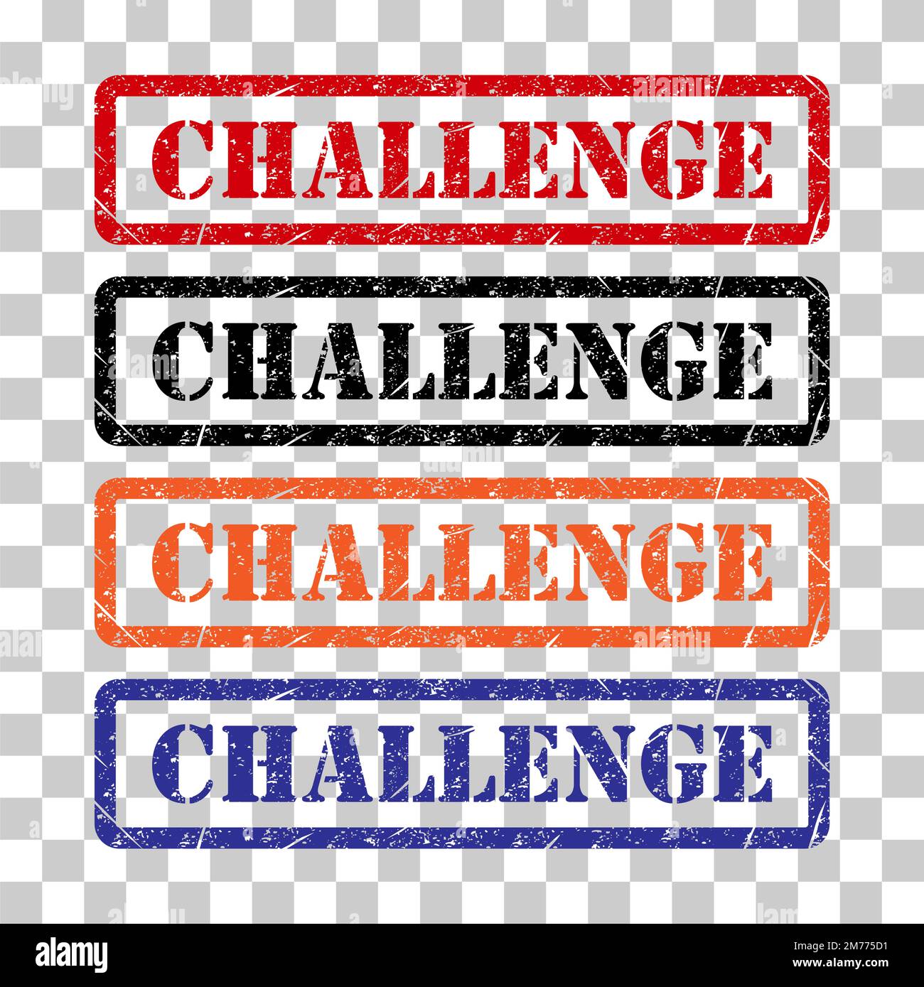 Set of Challenge stamp symbol, label sticker sign button, text banner ...