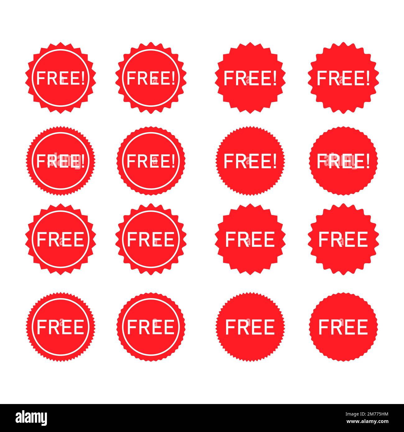 Set of Free web button sign, promotion design label icon, gratis ...