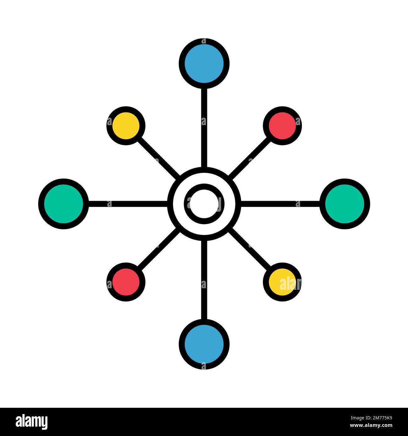 Multichannel digital design icon, omnichannel flat web symbol, internet ...