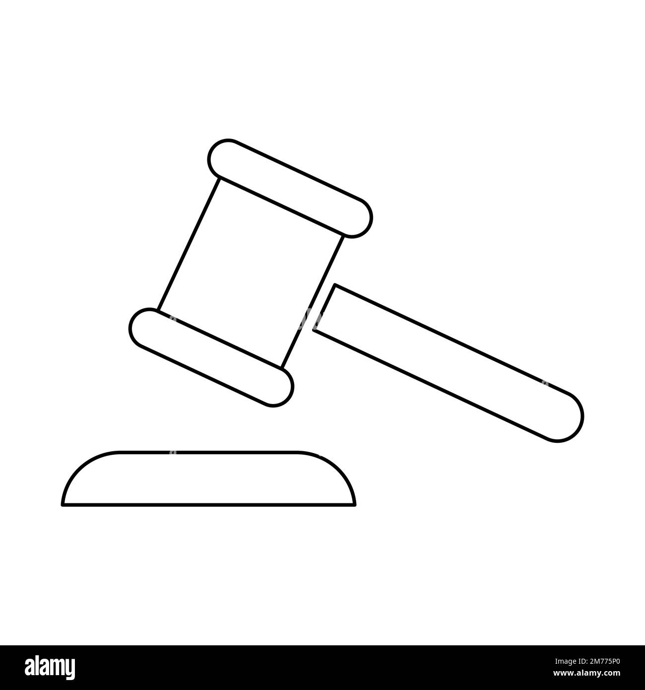 Judge hammer icon, law auction symbol, gavel justice sign vector ...